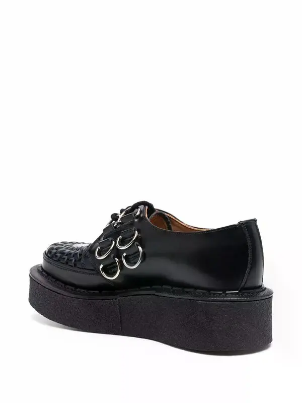 GEORGE COX D-ring Embellished Creeper Shoes - Black