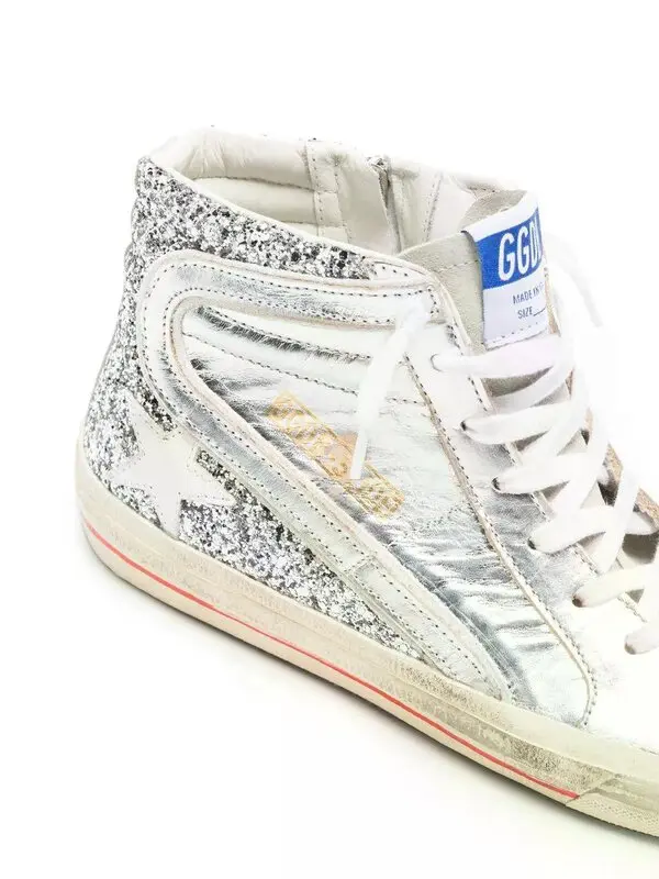 GOLDEN GOOSE Tone Leather Logo Patch Lace-up High Top Sneakers