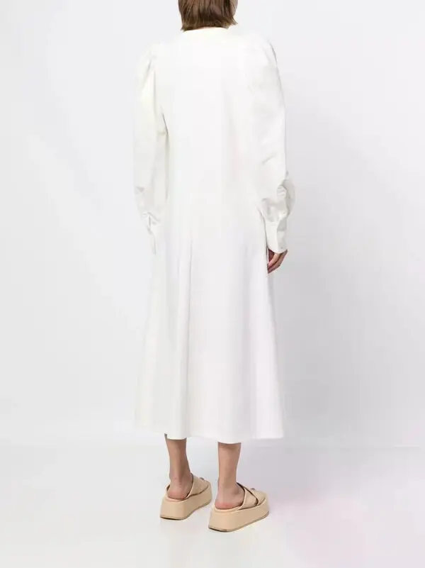 Goen.j Cotton Blend Puff Sleeve Maxi Dress - White