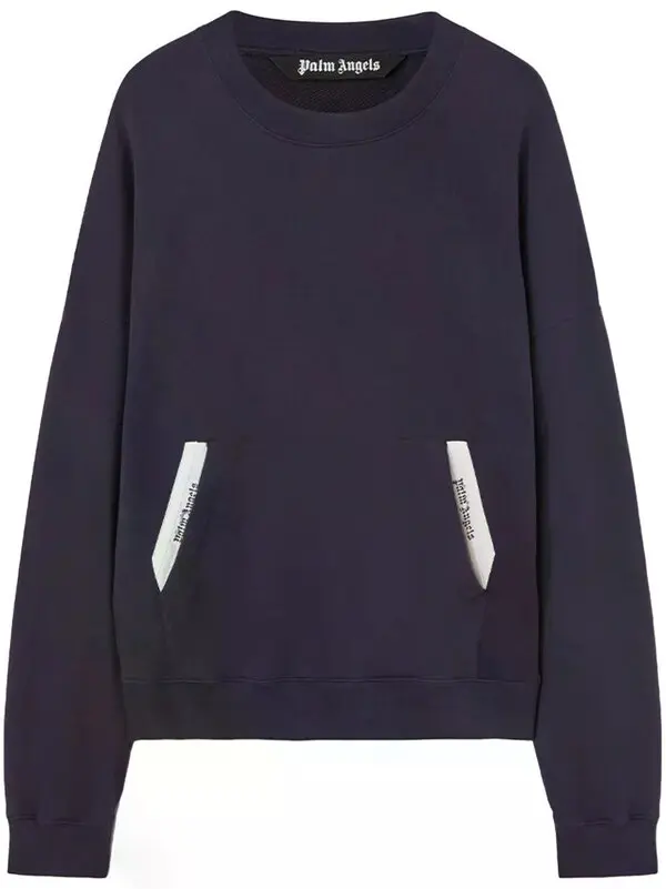 Palm Angels Sartorial Tape Crew-neck Sweatshirt - Blue