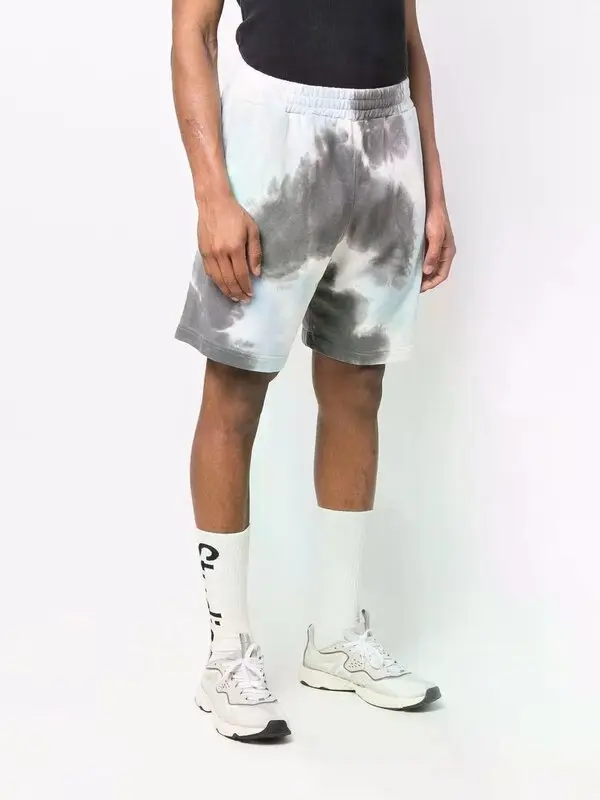 MSGM Tie-dye Cotton Track Shorts - Blue