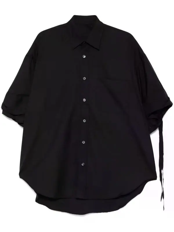 MARINA YEE Wool Shirt With Dart Detailing And Strap Embellishments - Black