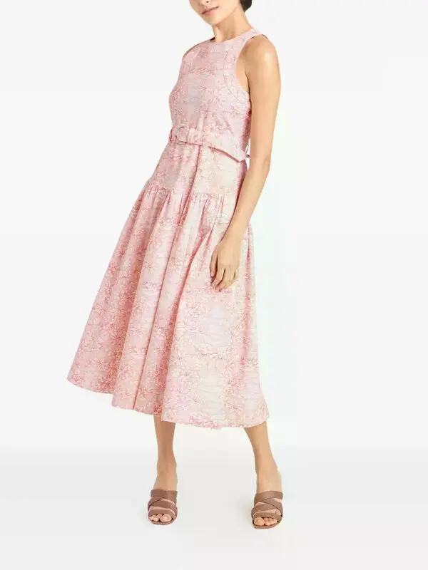 Cinq À Sept Zoey Sleeveless Midi Dress With Belt - White