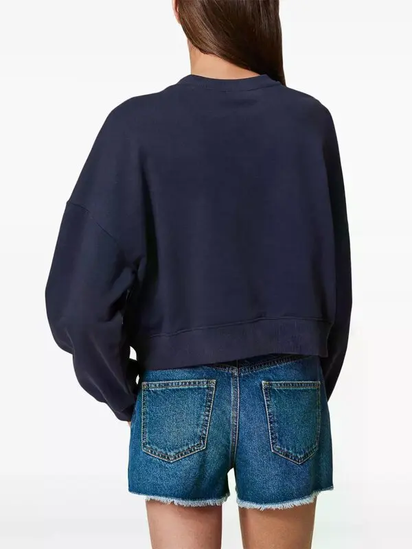 TWINSET Oval T Belted Denim Shorts - Blue