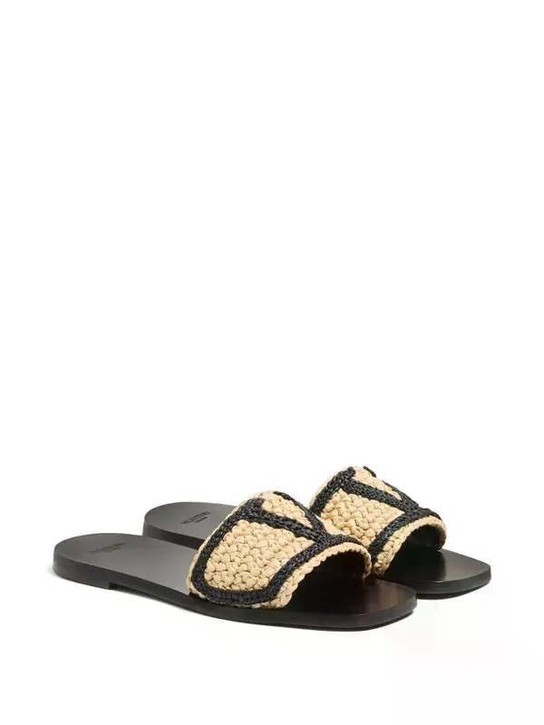 Valentino Garavani Woven Raffia Flat Sandals