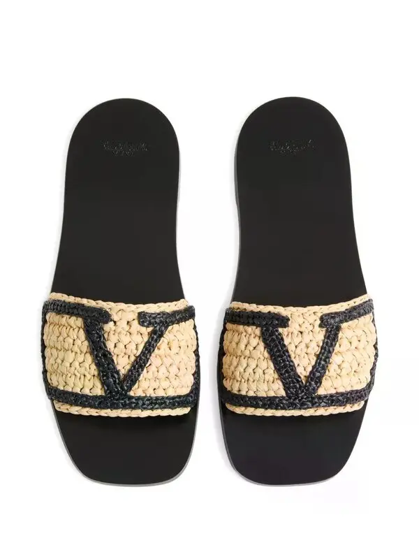 Valentino Garavani Woven Raffia Flat Sandals