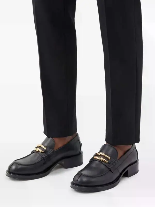 LANVIN Buckled Leather Loafers