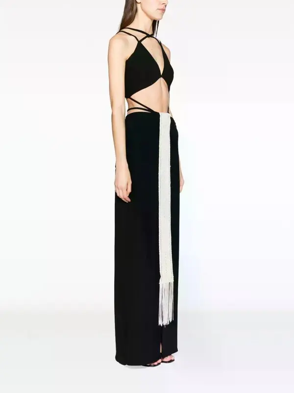 RAYANE BACHA Stone Cut-out Maxi Dress