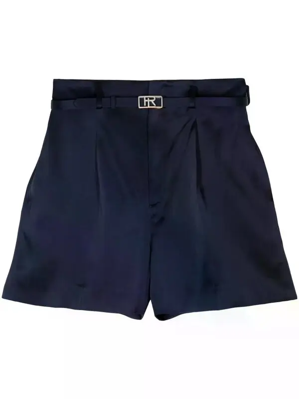 Ralph Lauren Belted Satin Shorts - Blue