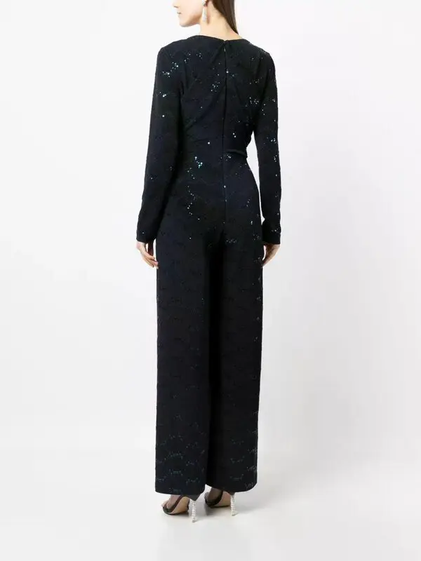 Talbot Runhof Embellished Draped Jumpsuit