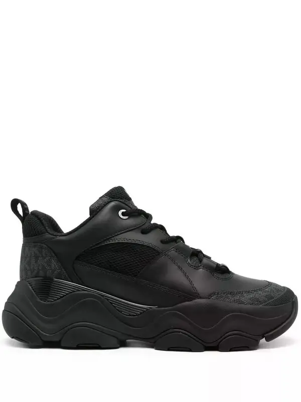 Michael Kors Atlas Leather Panelled Trainers - Black