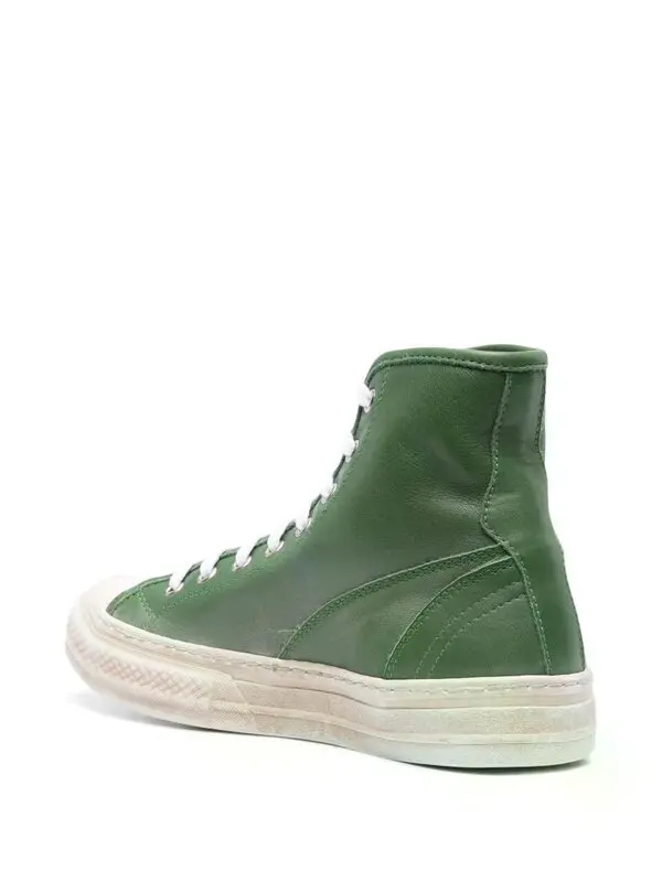 Moma Panelled Leather High-top Sneakers