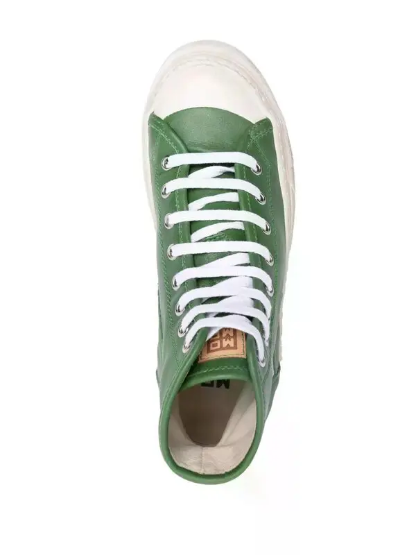 Moma Panelled Leather High-top Sneakers