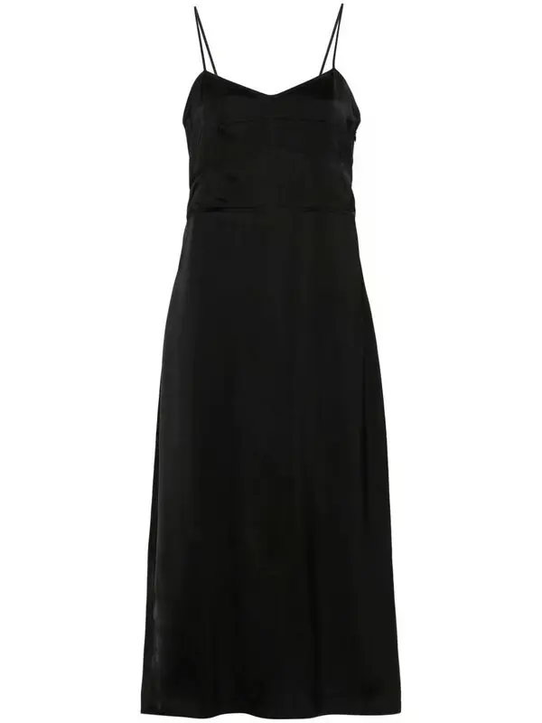 Fabiana Filippi Satin Slip Dress - Black