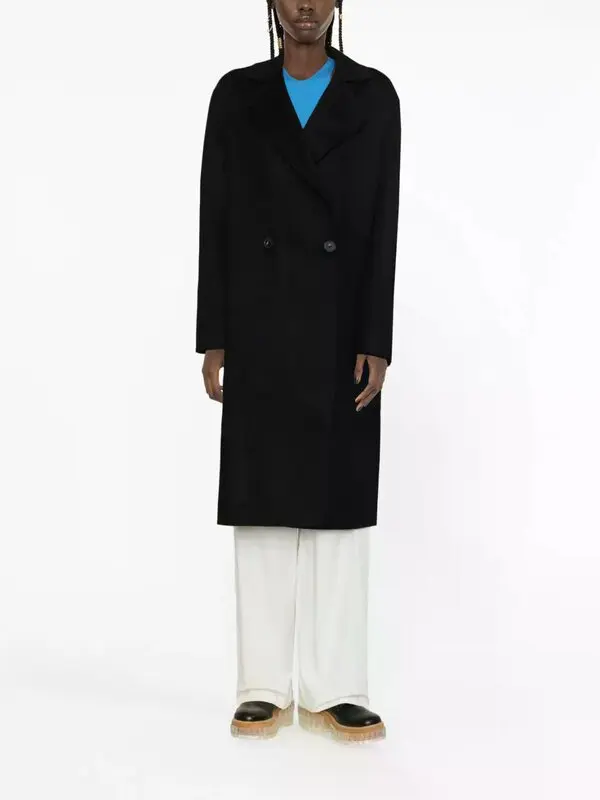 Stella McCartney Double-breasted Wool Coat - Black