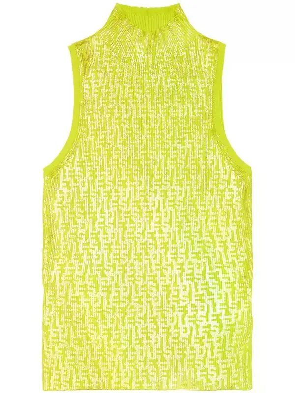 DIESEL® Monogram-print Cotton Tank Top - Yellow