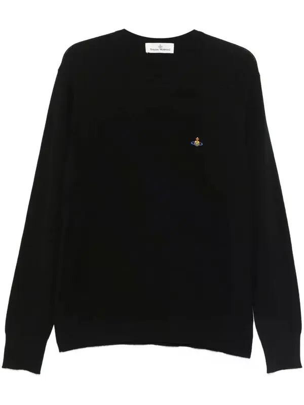 VIVIENNE WESTWOOD Orb Logo Crew Neck Sweater - Black