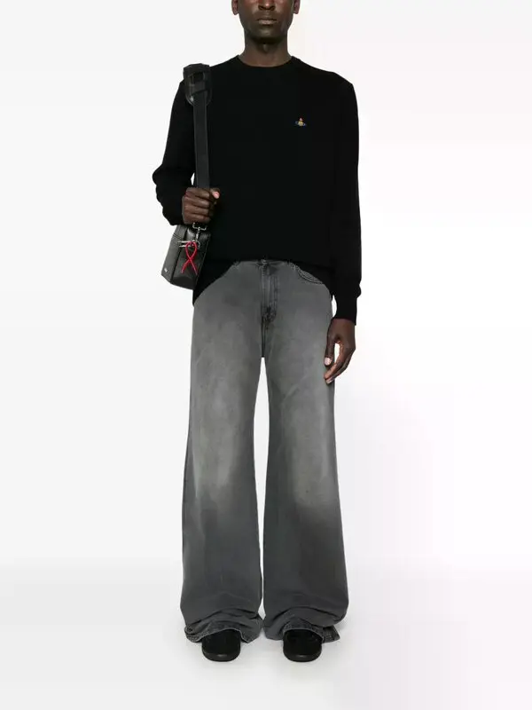VIVIENNE WESTWOOD Orb Logo Crew Neck Sweater - Black