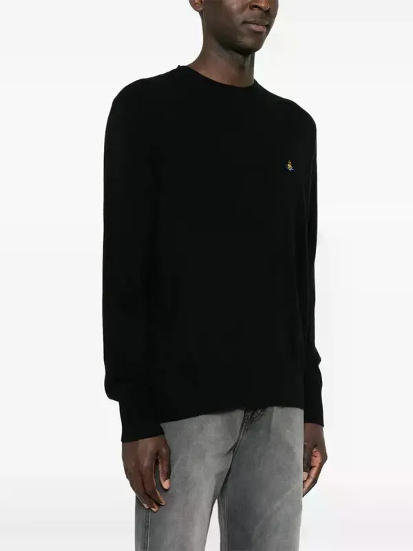 VIVIENNE WESTWOOD Orb Logo Crew Neck Sweater - Black