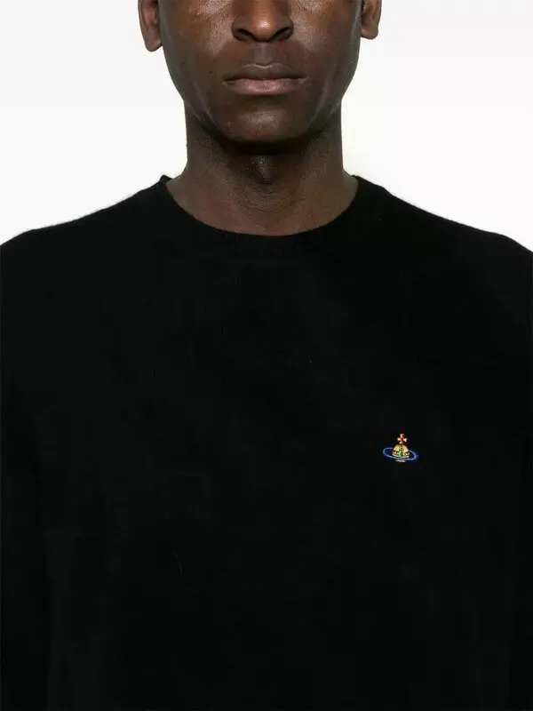 VIVIENNE WESTWOOD Orb Logo Crew Neck Sweater - Black