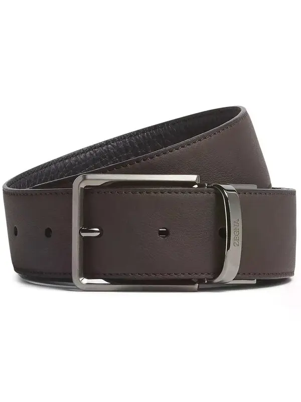 Zegna Reversible Leather Belt - Brown