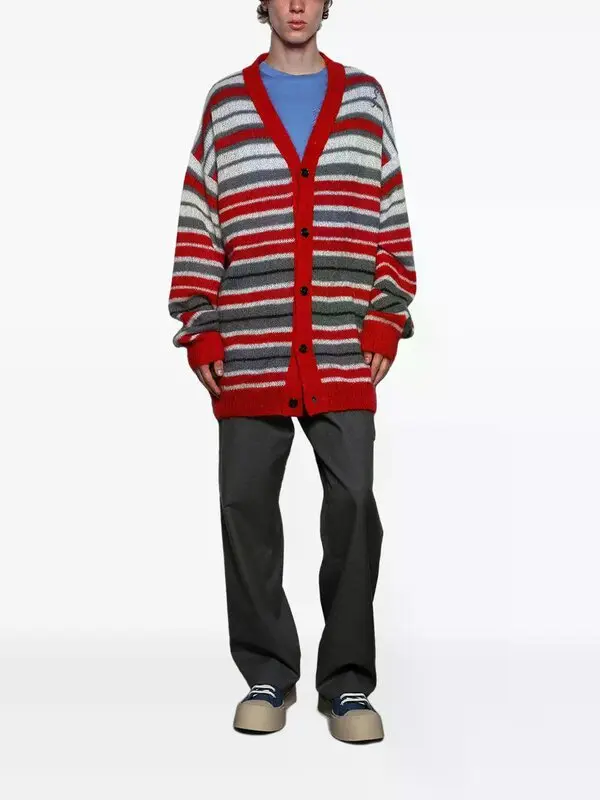 Marni Striped V-neck Cardigan - Neutrals