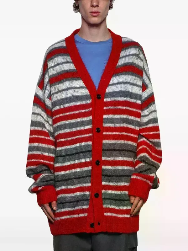 Marni Striped V-neck Cardigan - Neutrals