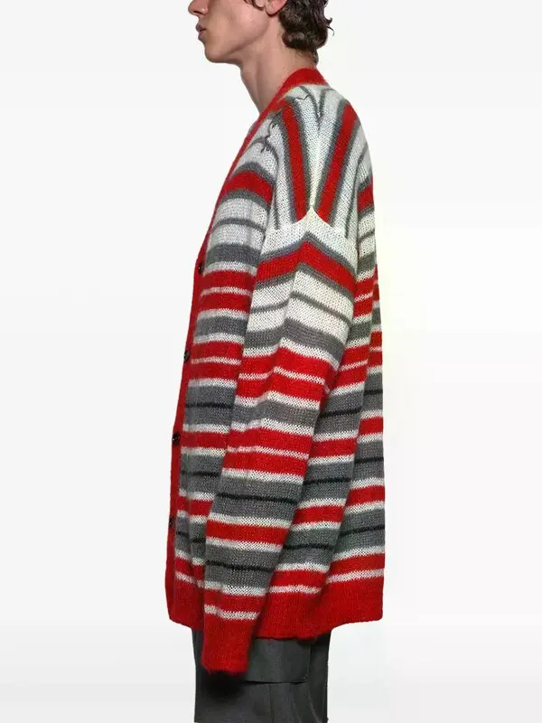 Marni Striped V-neck Cardigan - Neutrals