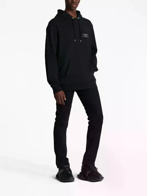 Balmain Logo-patch Cotton Hoodie