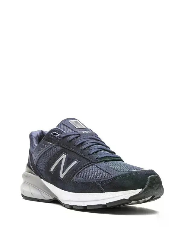 NEW BALANCE M990 Navy Suede And Mesh Sneakers - Blue