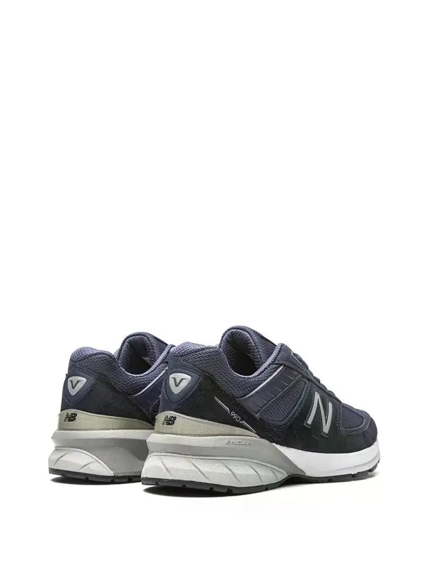 NEW BALANCE M990 Navy Suede And Mesh Sneakers - Blue