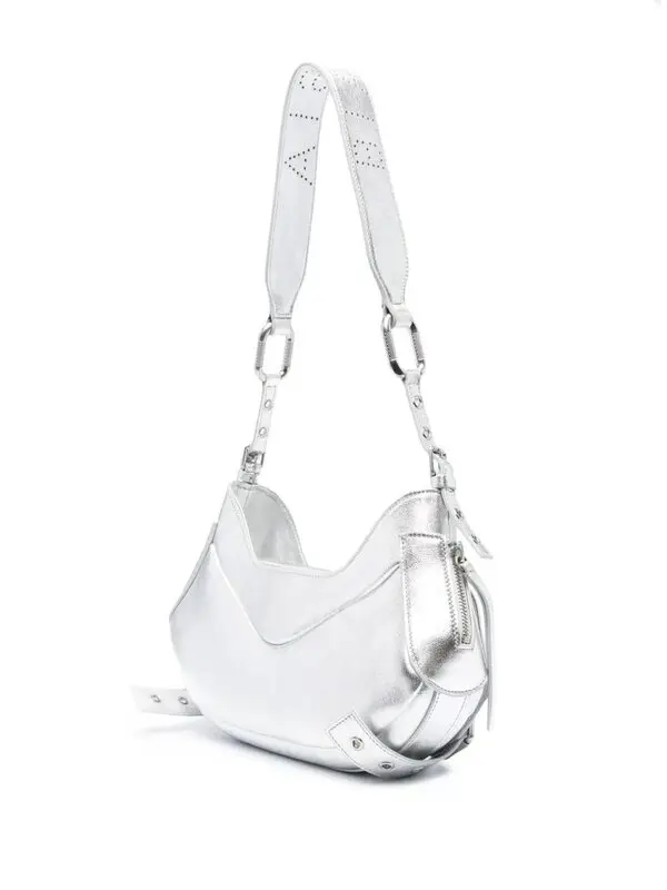 BIASIA Tone Leather Shoulder Bag - Silver