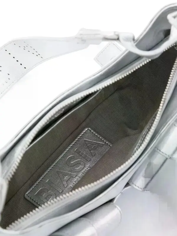 BIASIA Tone Leather Shoulder Bag - Silver