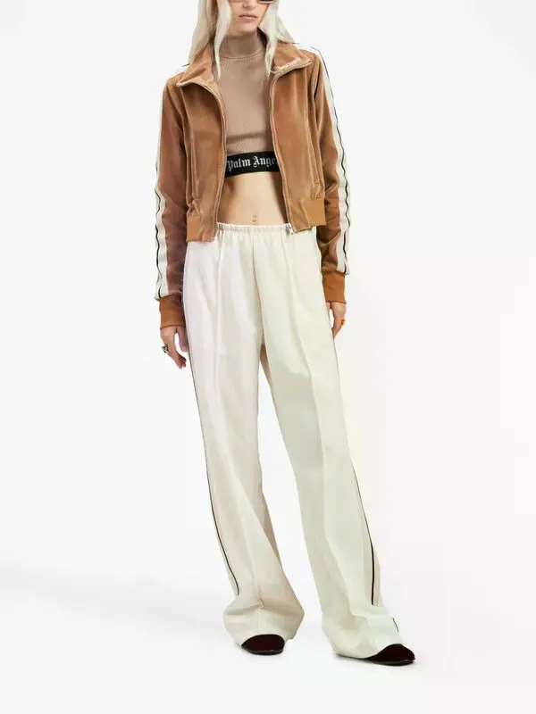 Palm Angels Ribbed Mock Neck Cropped T-shirt