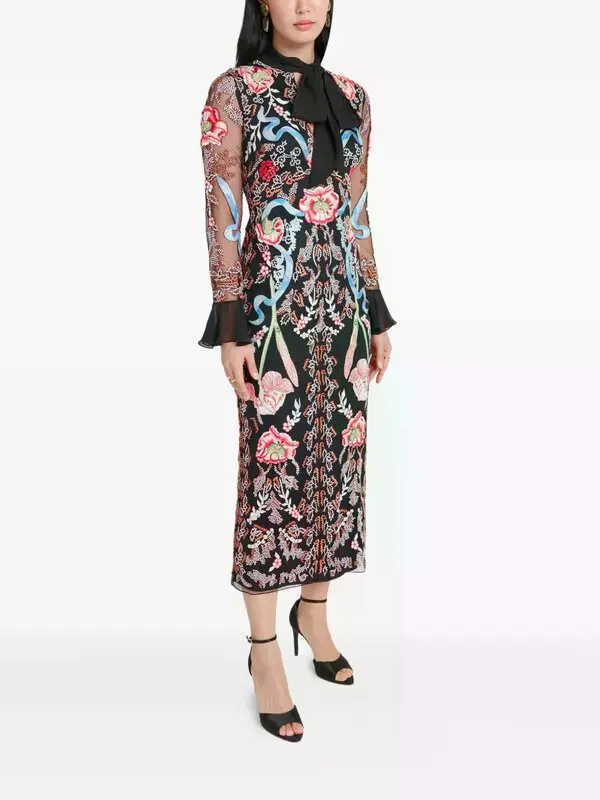 TEMPERLEY LONDON Bilbao Tie Midi Dress