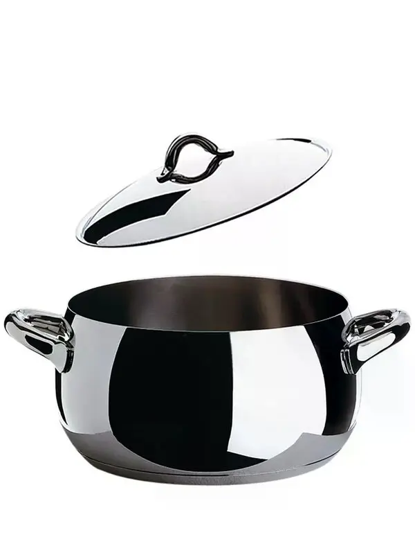ALESSI Low Stainless Steel Casserole Pot - Silver