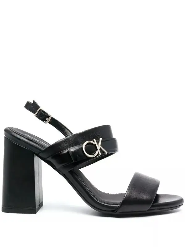 Calvin Klein 100mm Logo-plaque Leather Sandals