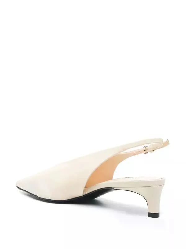 JIL SANDER 40mm Leather Slingback Pumps - Neutrals