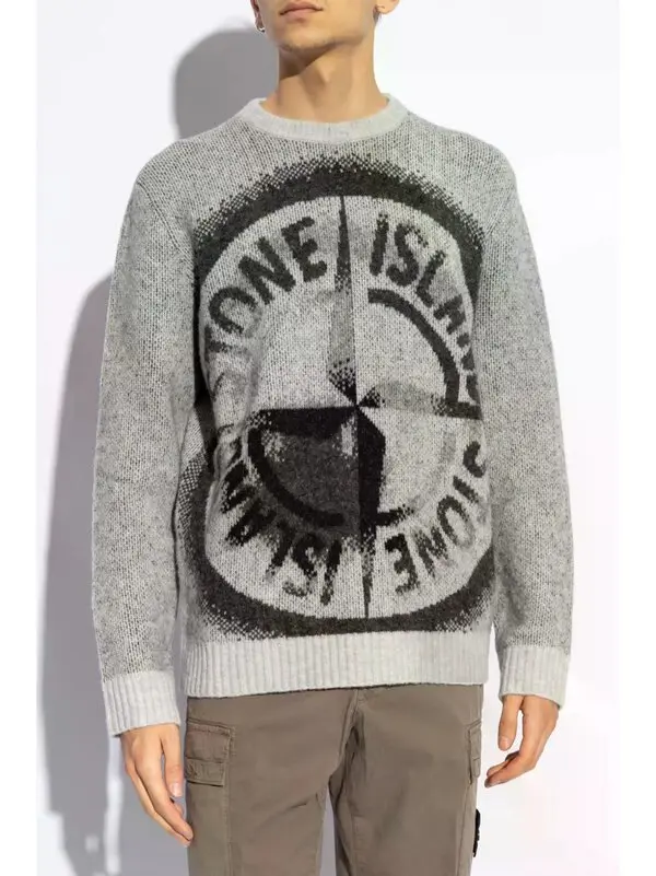 Stone Island Compass Motif Knitted Jumper