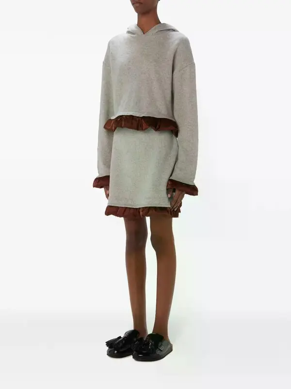 JW Anderson Merino Wool Knit Mini Skirt With Satin Trim