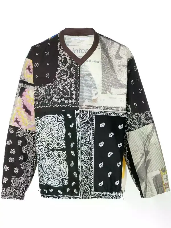 CHILDREN OF THE DISCORDANCE Patchwork Pattern Print Cotton Jumper