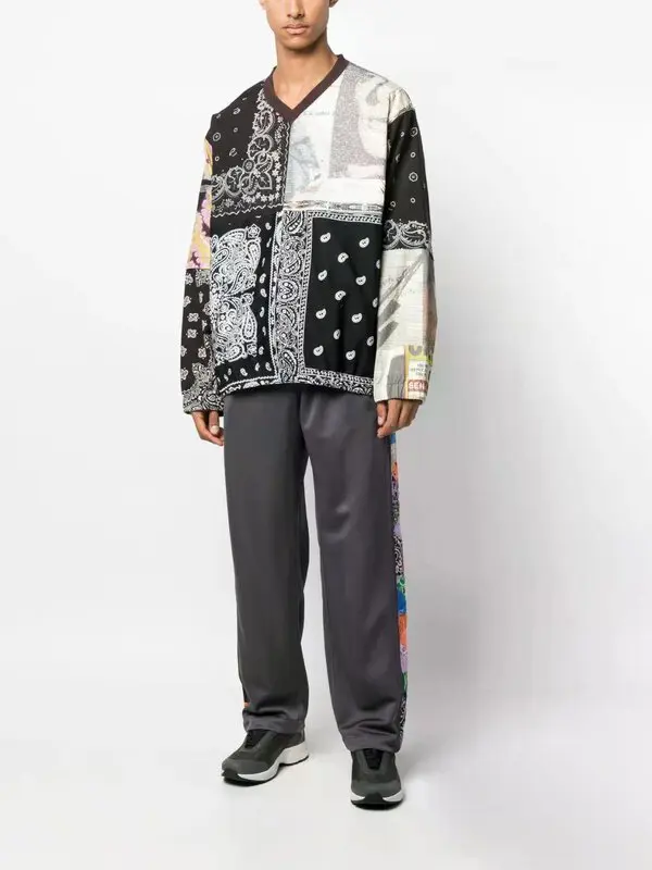 CHILDREN OF THE DISCORDANCE Patchwork Pattern Print Cotton Jumper