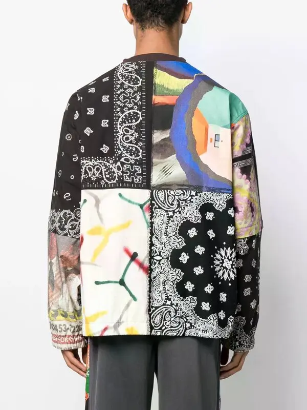 CHILDREN OF THE DISCORDANCE Patchwork Pattern Print Cotton Jumper