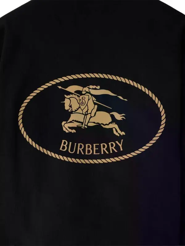 Burberry Logo-stamp Cotton Sweatshirt - Black