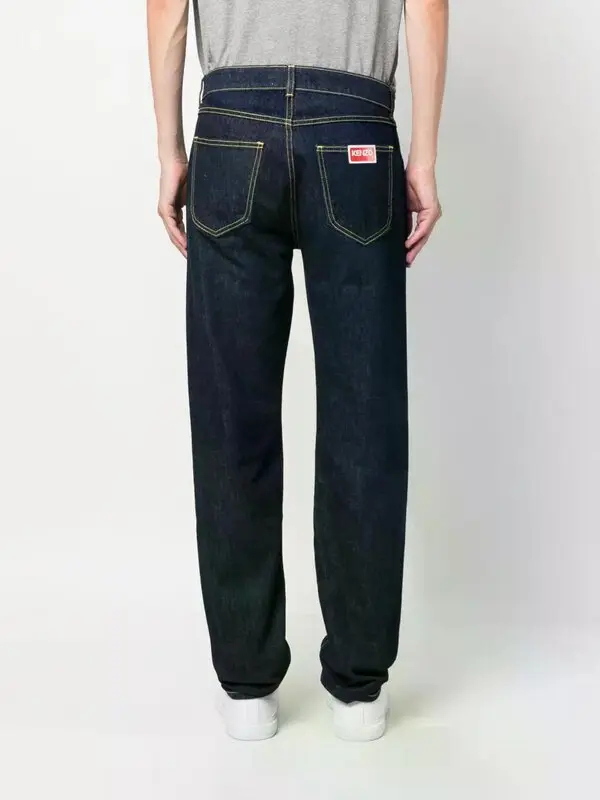 Kenzo Logo-patch Straight-leg Jeans