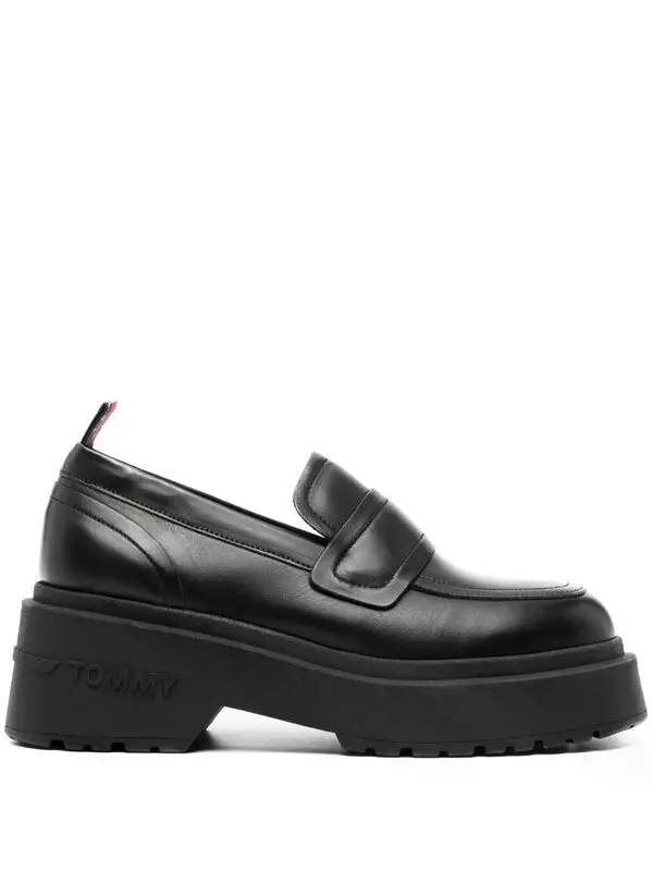 Tommy Hilfiger Ava Leather Loafers - Black