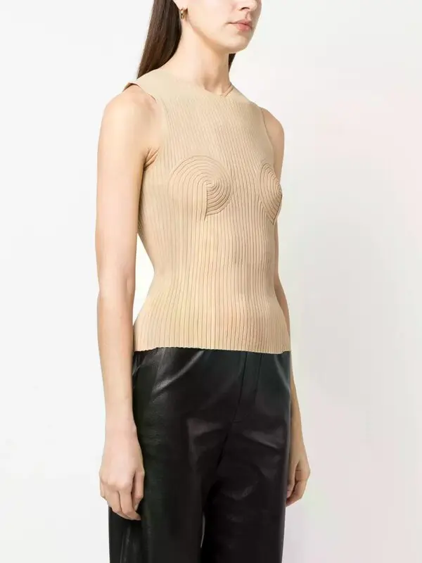 Nanushka Ribbed Knit Bustier Detail Top