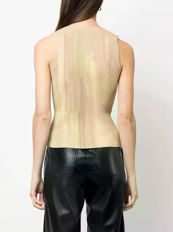 Nanushka Ribbed Knit Bustier Detail Top