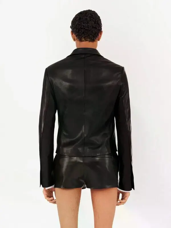 FERRAGAMO Slim-cut Single-breasted Leather Blazer