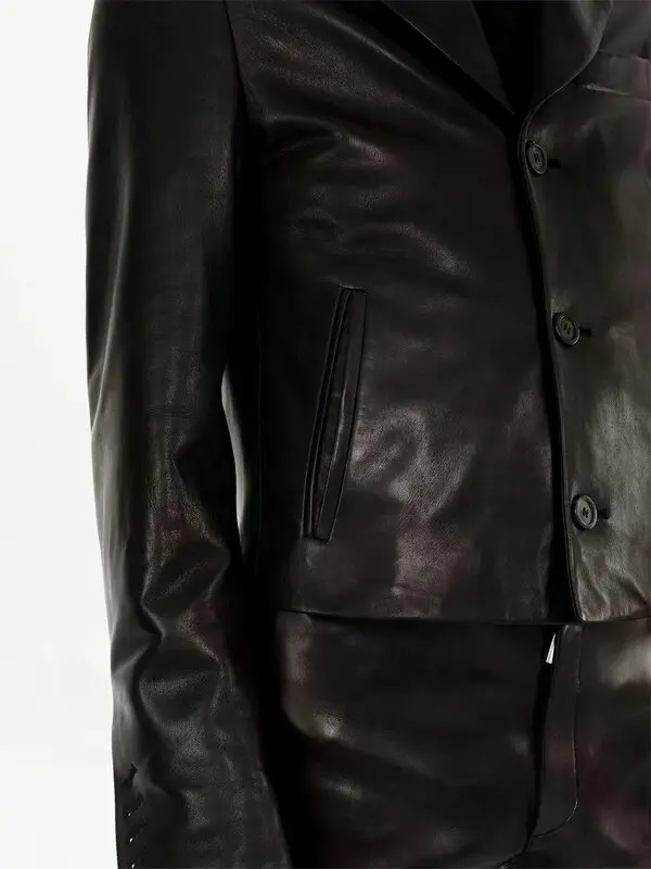 FERRAGAMO Slim-cut Single-breasted Leather Blazer